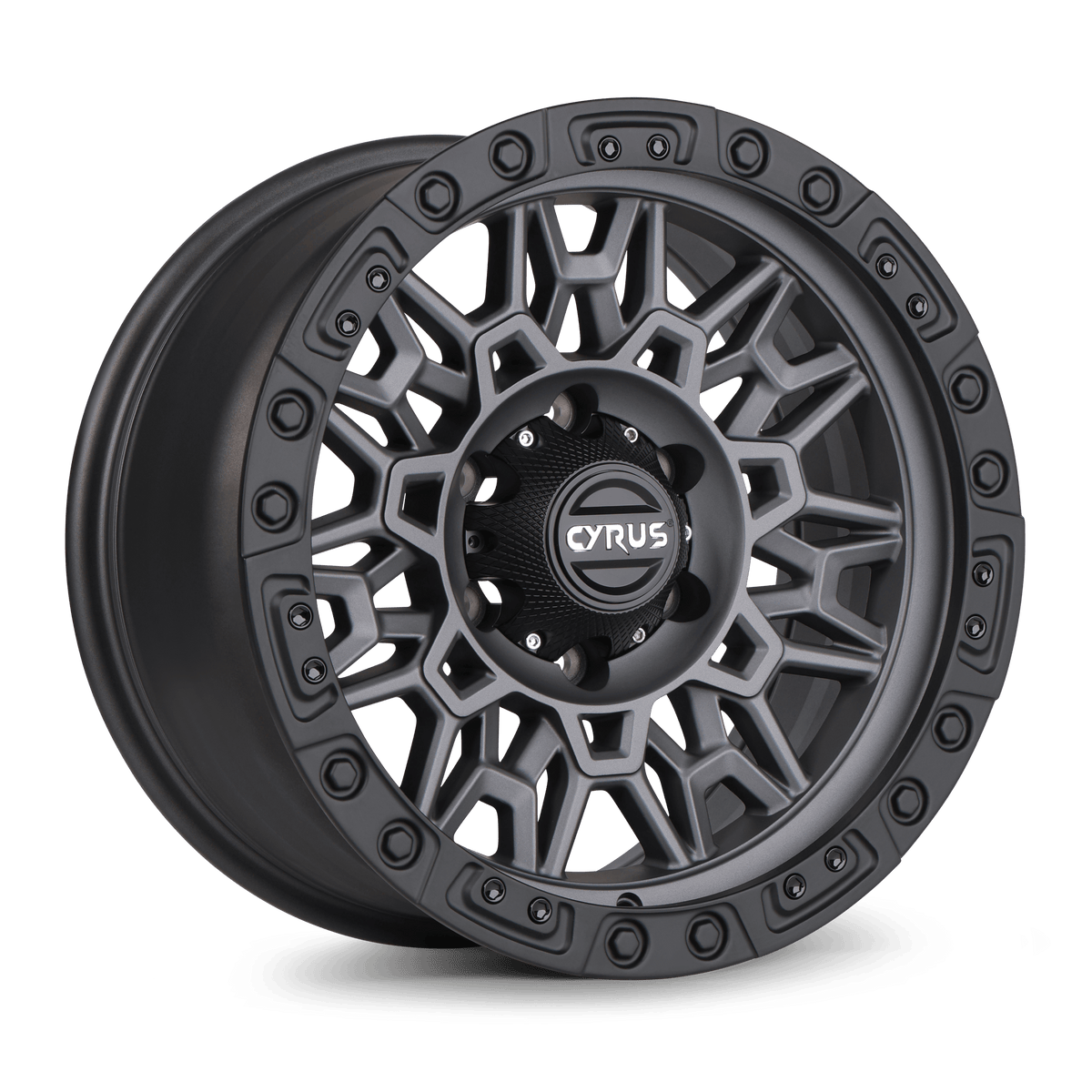 TARSOS - MATT GUN METAL / LIP BLCK – CYRUS WHEELS